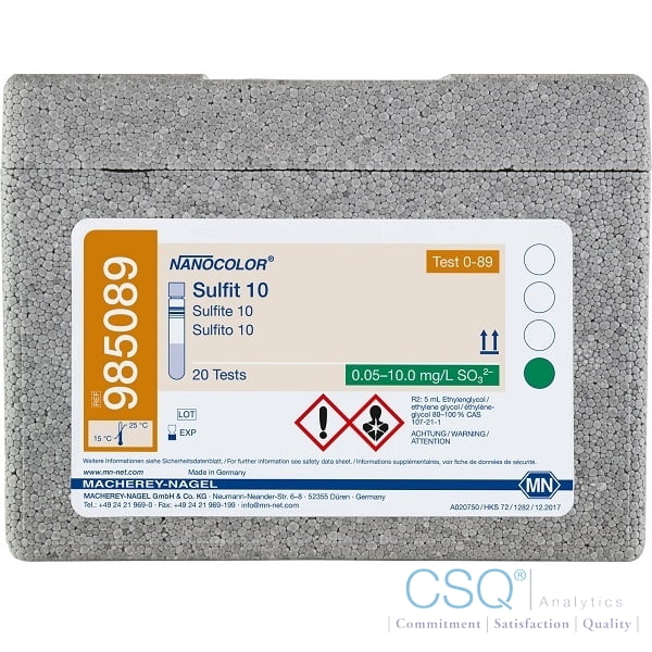 Tube test NANOCOLOR Sulfite 10 | CSQ Analytics